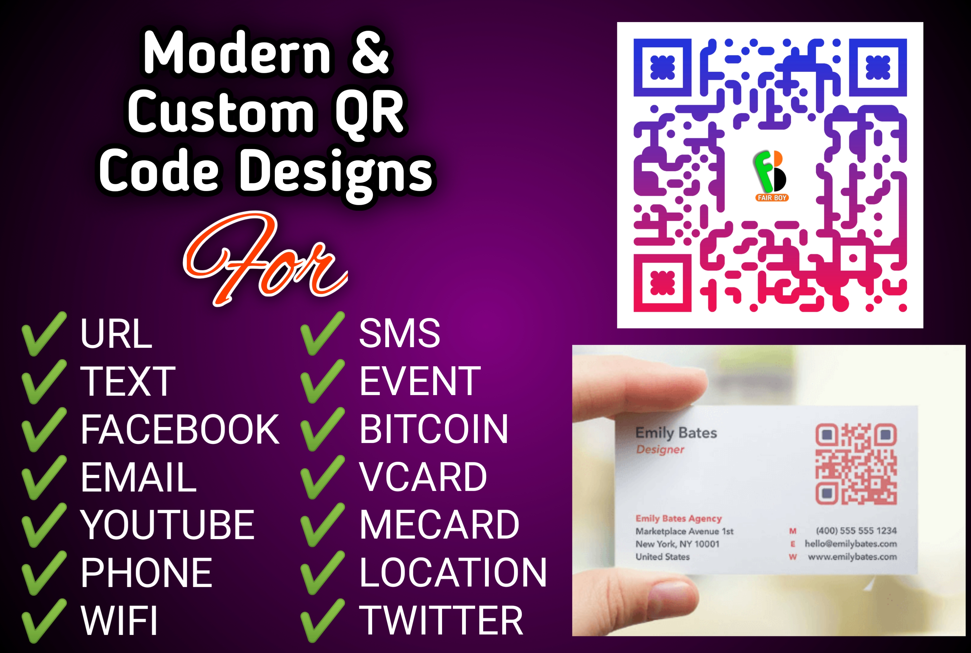 I will design Modern and Custom QR Code with your logo. - AnyTask.com