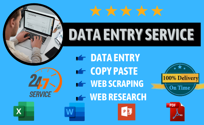 I will be your virtual assistant for data entry, Web scraping, Copy paste work - AnyTask.com