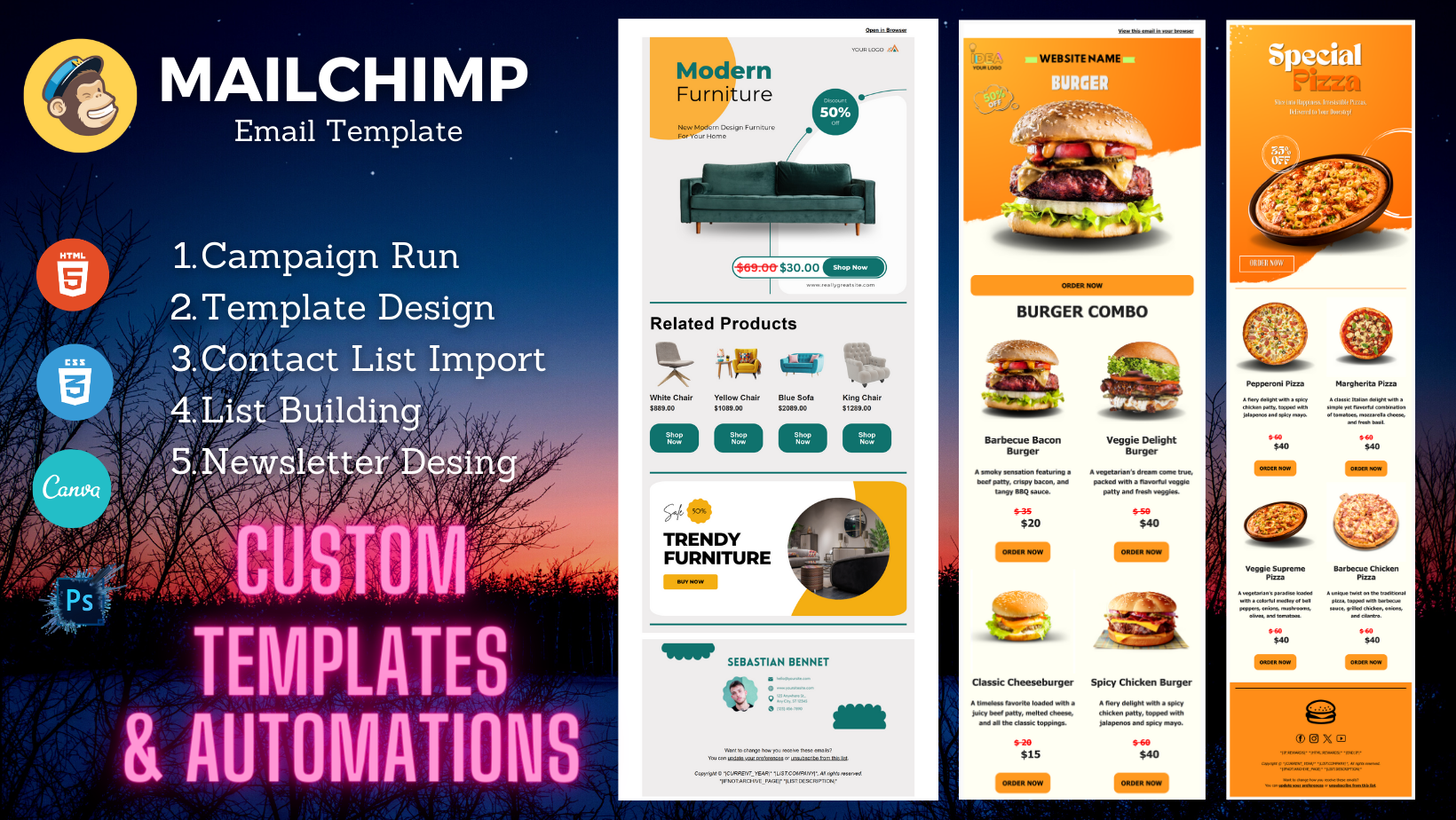 I Will Design Stunning Mailchimp Emails Template - AnyTask.com