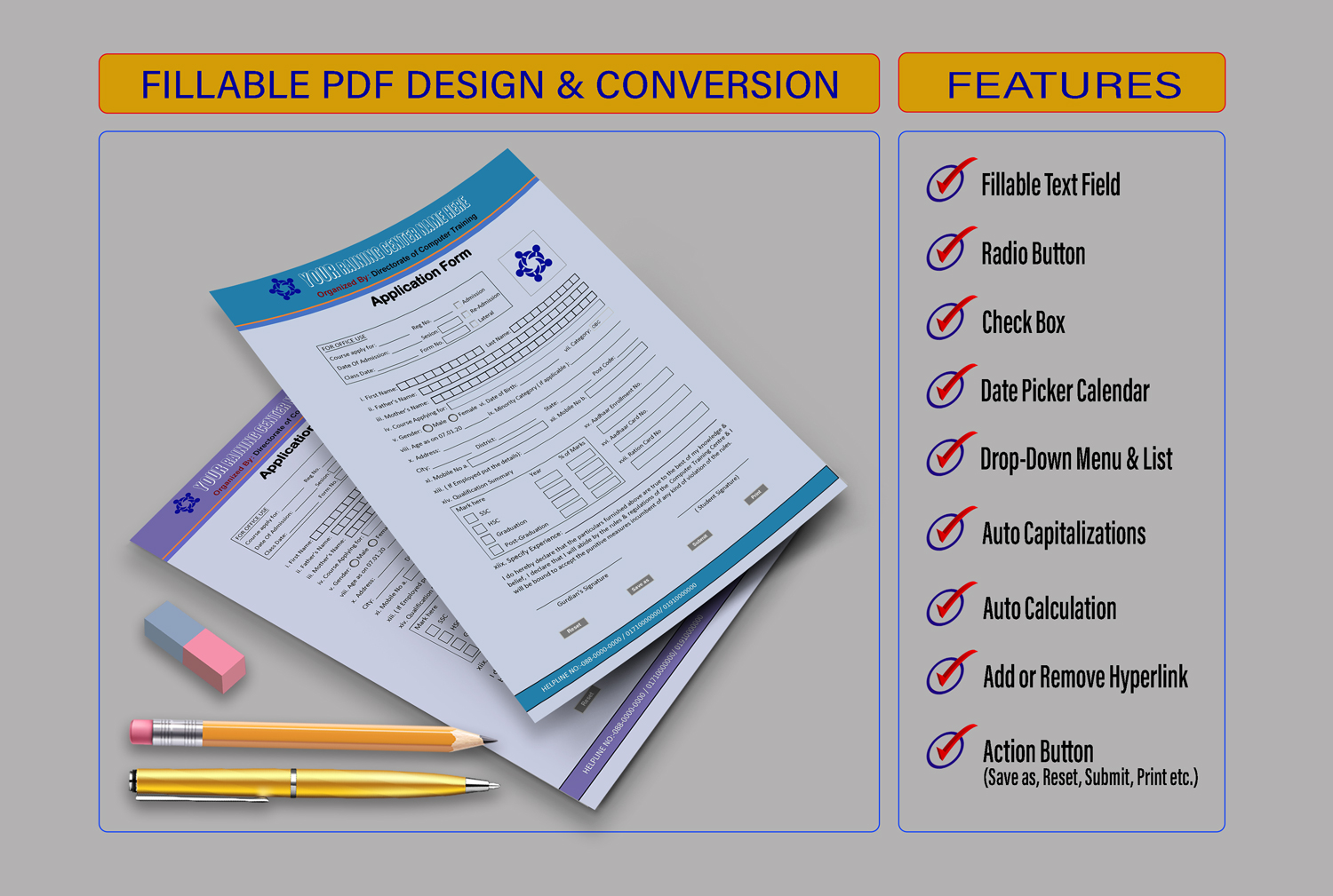 Fillable PDF form design - AnyTask.com
