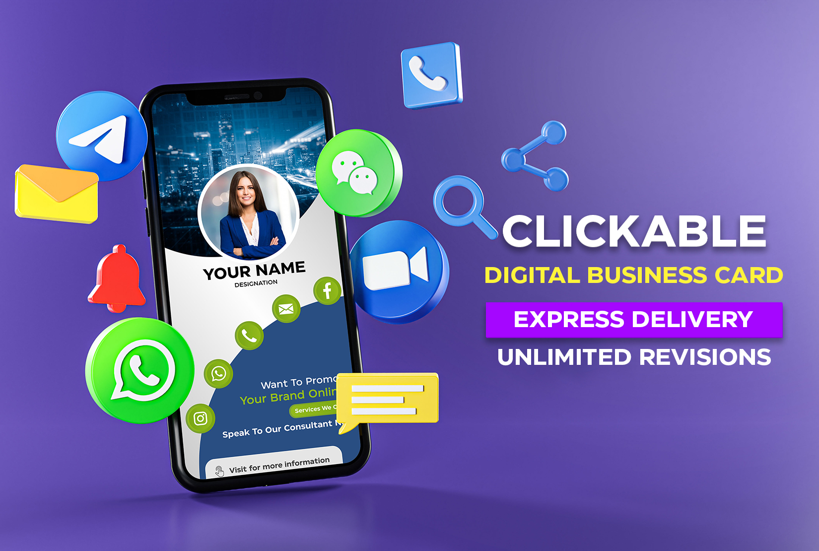 I will create clickable digital business card, vcard, flyer - AnyTask.com