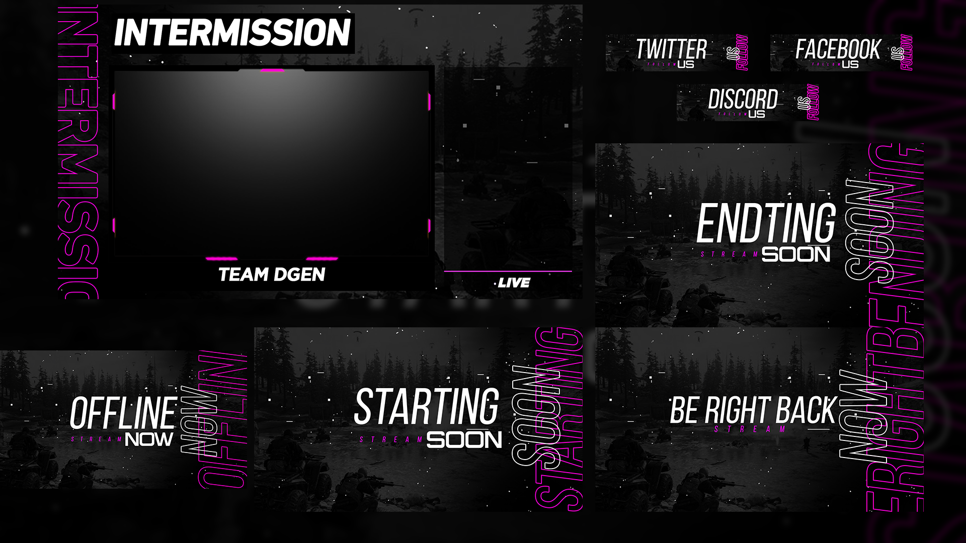 I will create professional gaming overlay for twitch, facebook,yt ...