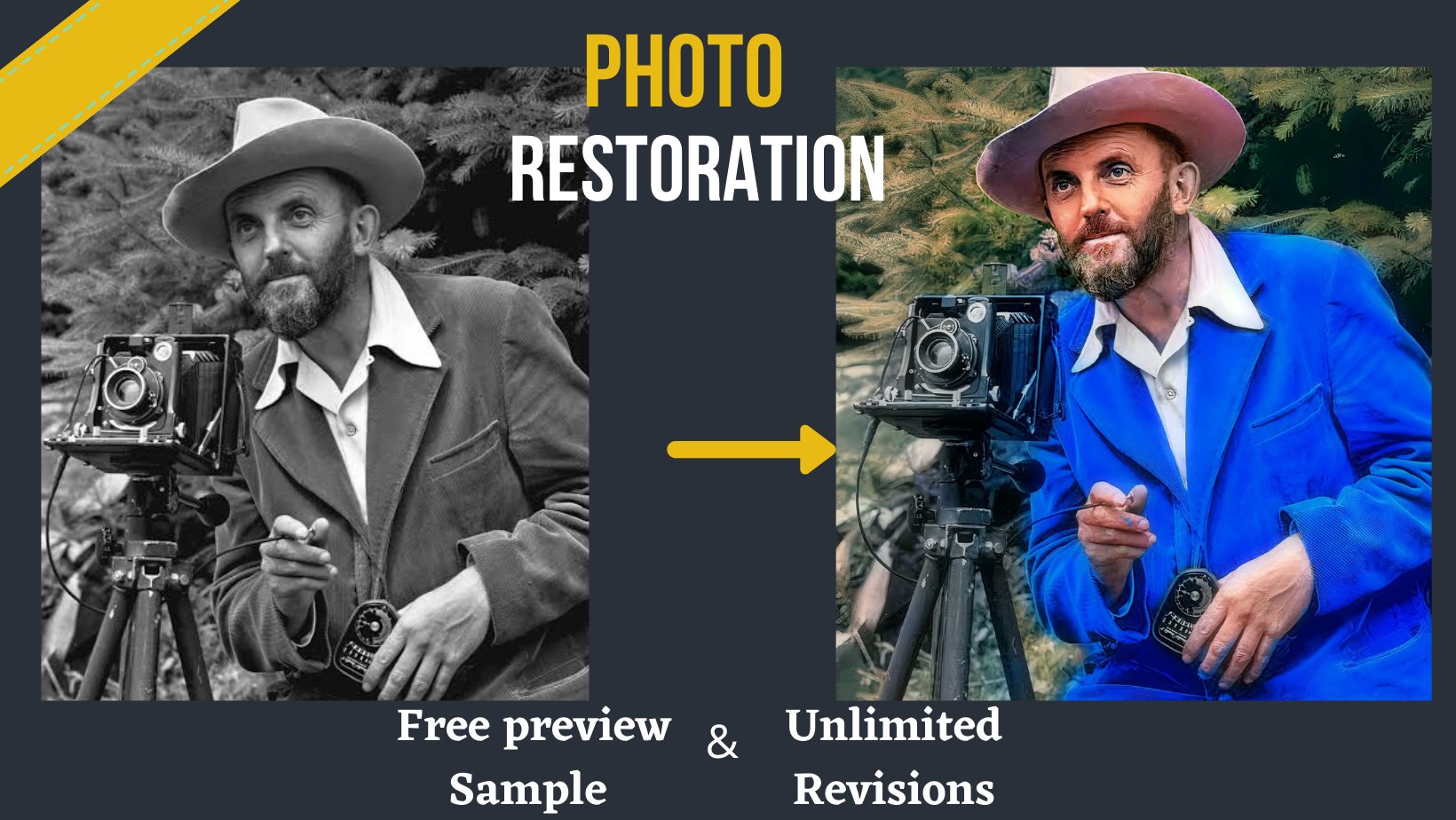 I can do 2 photos colorize, black and white into color photo - AnyTask.com