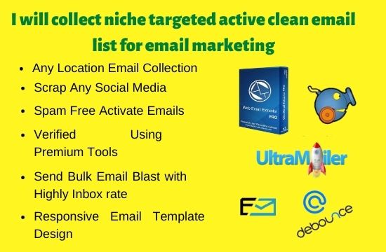 I'll find niche targeted email list for your business, email collection ...