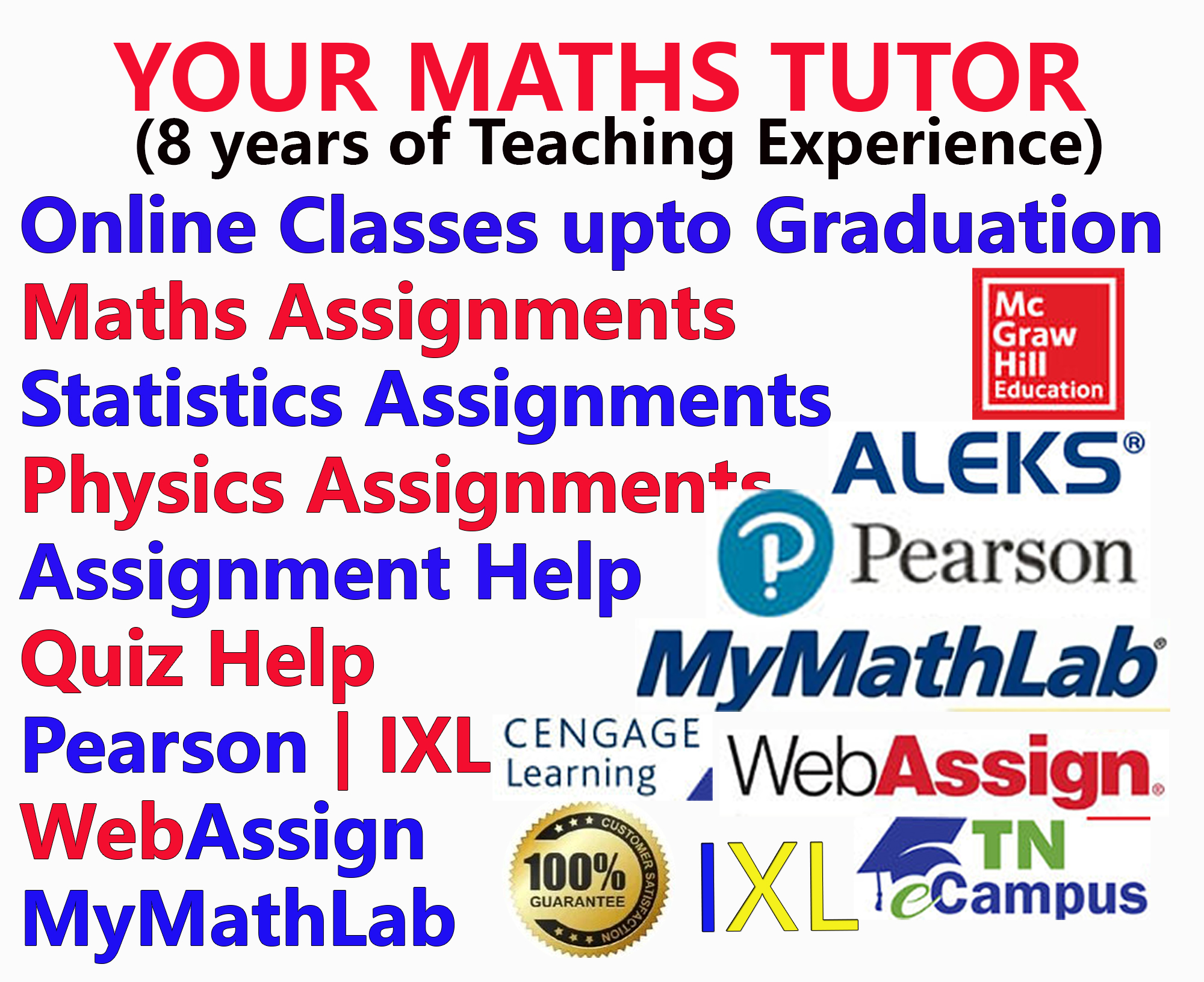 Math Tutor, Maths, physics and statistics Assignments, Exam as a Math ...