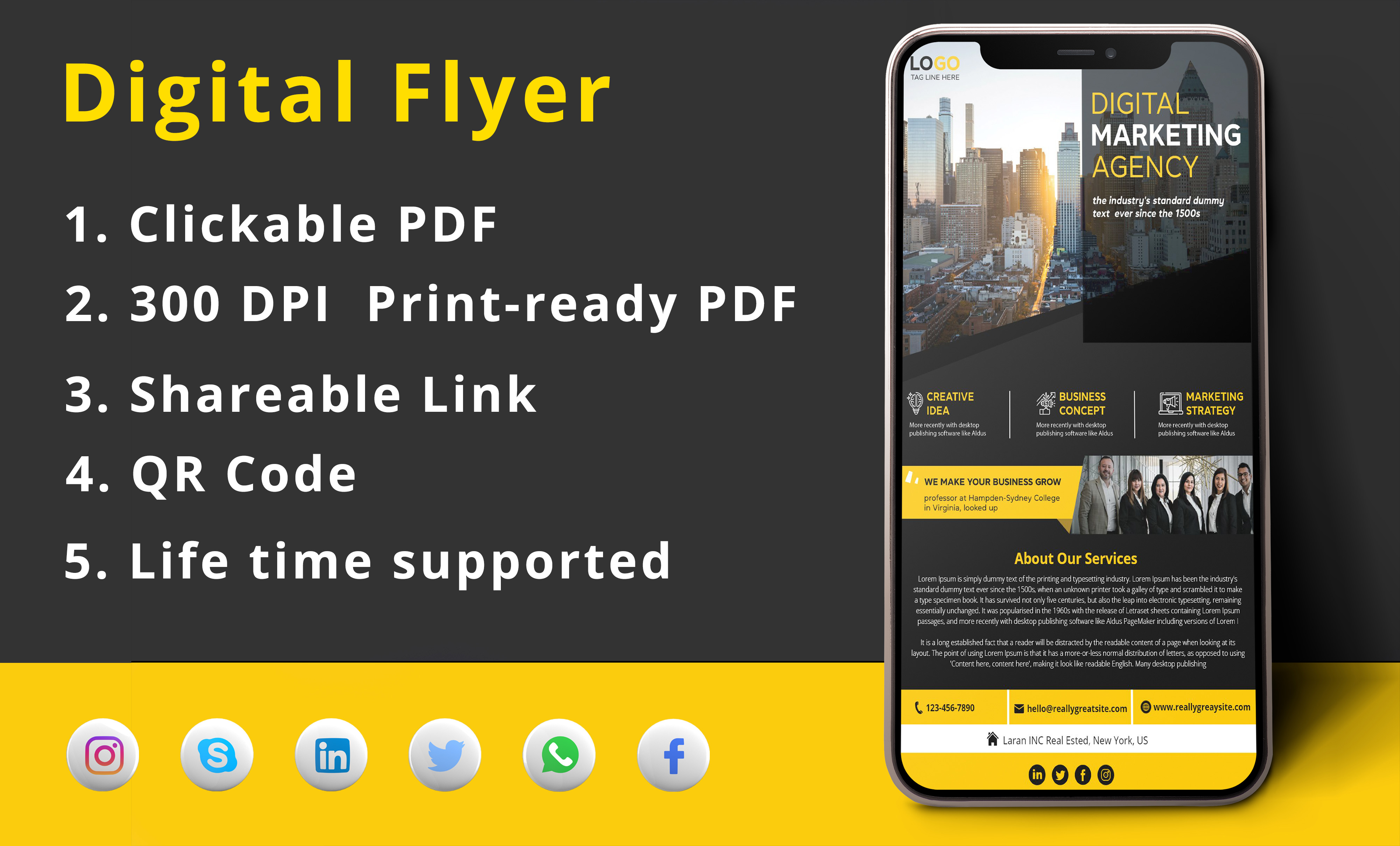 I will design clickable digital flyers and printable flyers - AnyTask.com