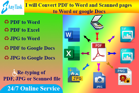 I will Convert PDF to Word and Scanned pages to Word or google Docs ...